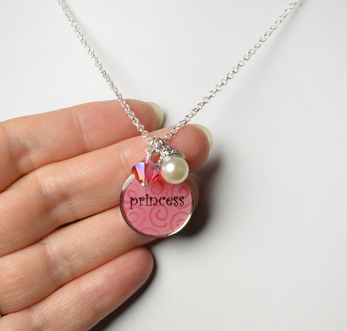 Pink Princess Necklace Princess Party Pearl by ThePromCloset