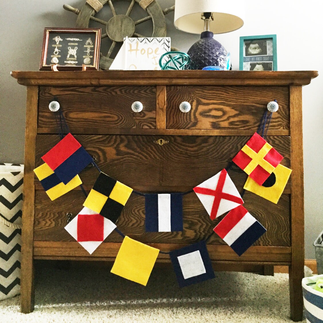 Custom Nautical Flag Banner by PurpleFinchCreations on Etsy