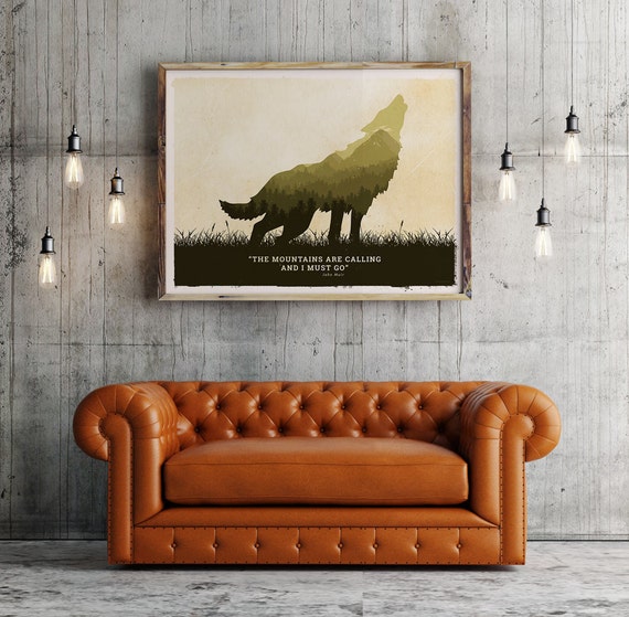 Wolf art poster wolf art print american wolf yellowstone