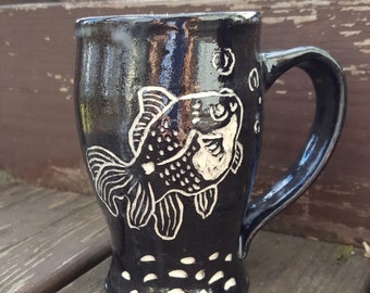 Sgraffito mug | Etsy