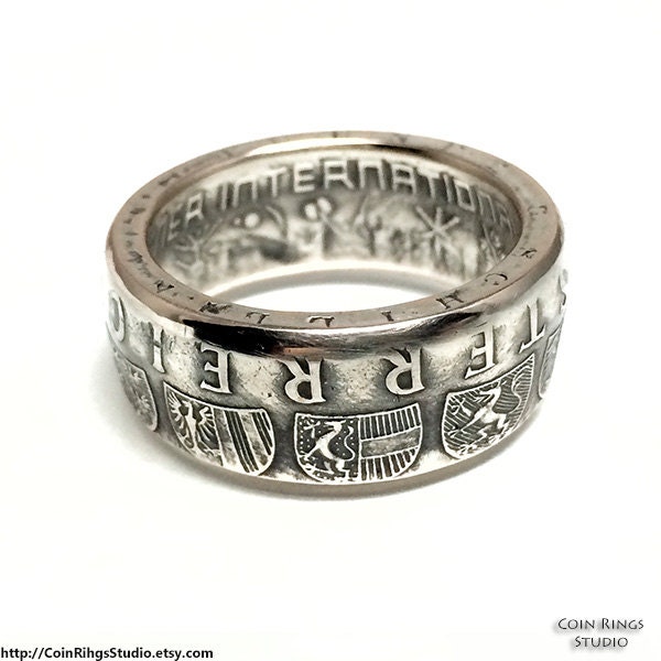 Austria Coin Ring Austrian Men's Silver Ring from 50