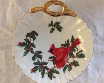 Cardinal and holly | Etsy