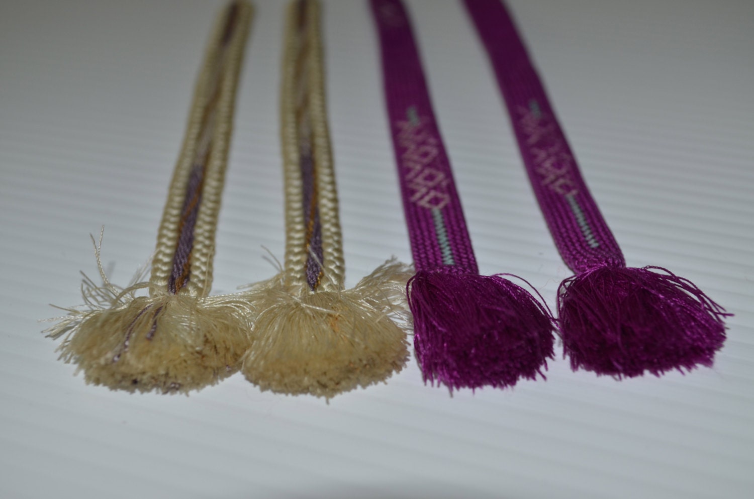 2 pairs Japanese Haori Himo Ties Blue Traditional Sash Belt Collectible ...