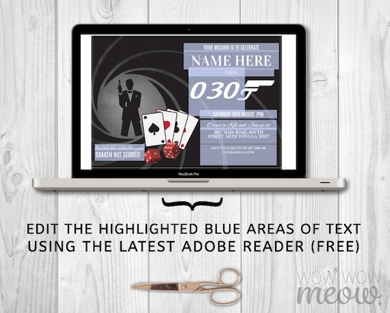 Secret Agent Invitation Spy Party Invite INSTANT DOWNLOAD