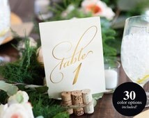 Unique gold table number related items | Etsy