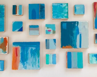Original Painted Wood Block Wall Art by delizabethstudios on Etsy