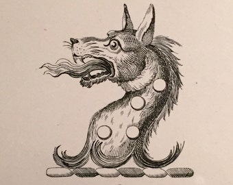 Heraldic dog crest | Etsy