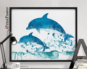 Dolphin art | Etsy