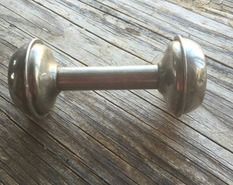 Silver baby rattle | Etsy