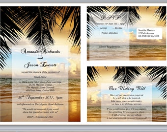 Unique sunset invitation related items | Etsy