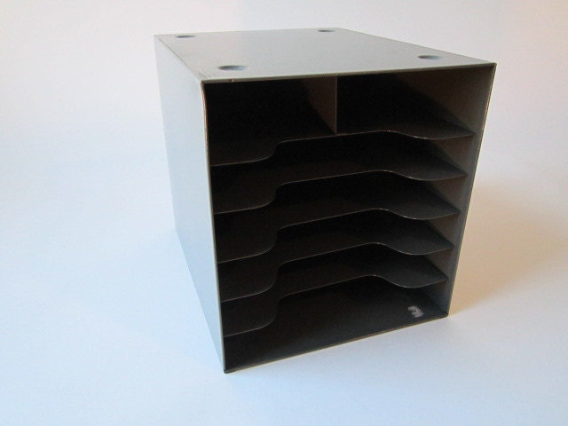 Mid-Century Stackable Metal Desk Lateral File Organizer Industrial ...