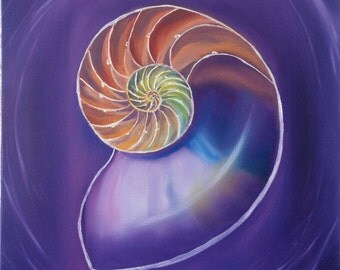 Nautilus shell art | Etsy