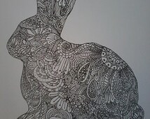 Popular items for zentangle rabbit on Etsy