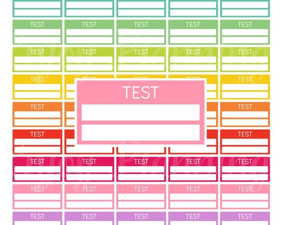 Printable Test planner stickers Test Checklist stickers Test