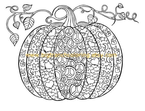 Pumpkin Adult Coloring Page Halloween Retro Pumpkin Adult
