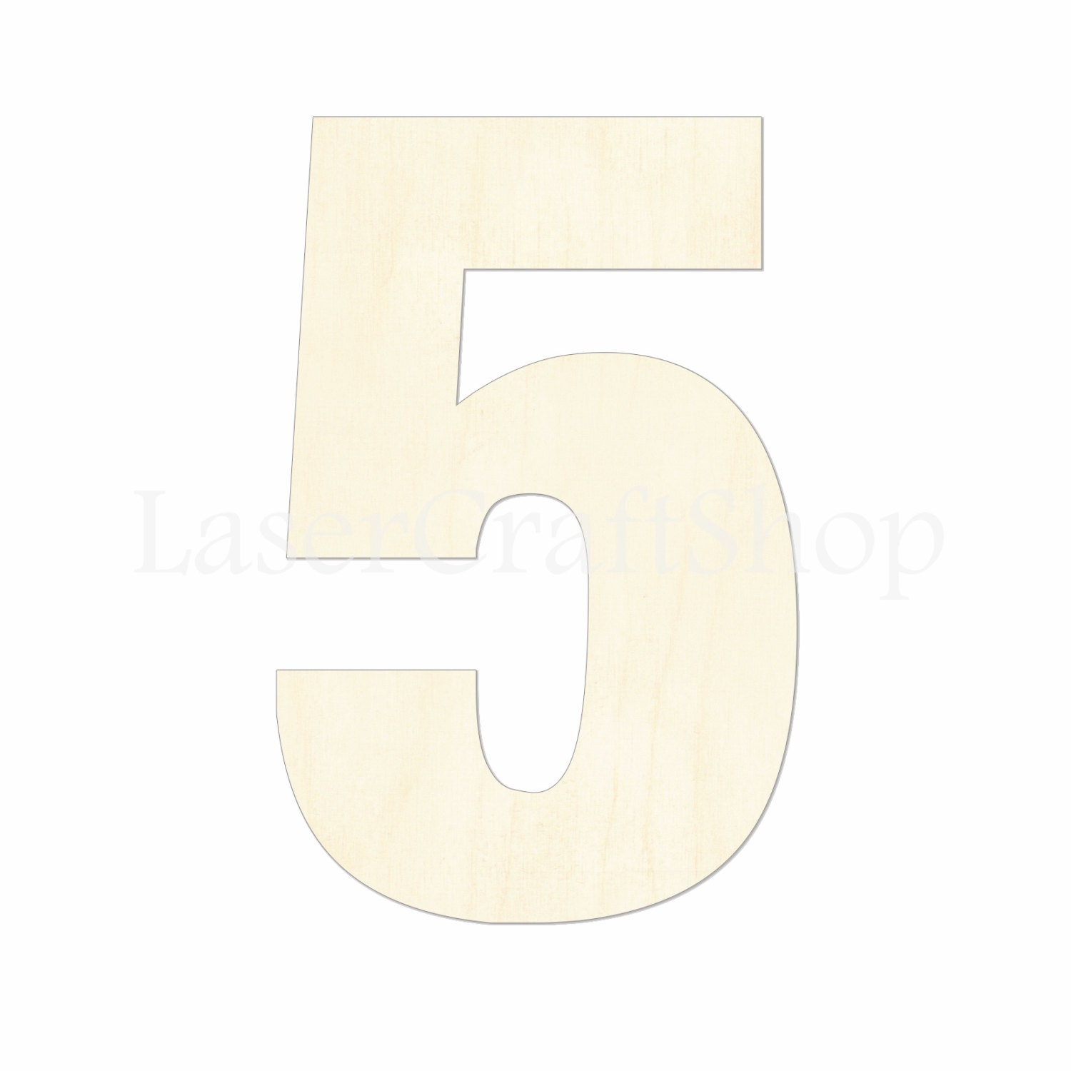 2 34 Wooden number 5 Wood Number 5 Cutout