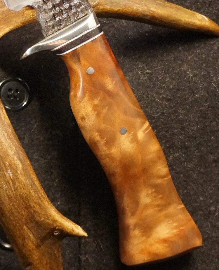 Hand Forged Madrone Burl Rasp Knife by UglyDogBlades on Etsy