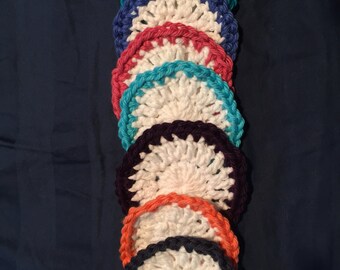 Items similar to Organic Cotton Face Scrubbies in Holder - Almond ...