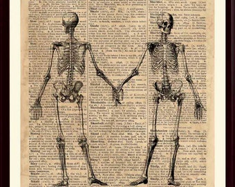 Unique skeleton poster related items | Etsy