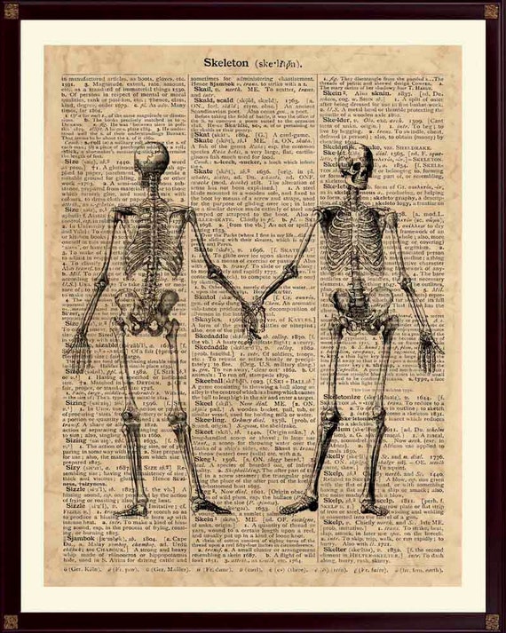 Skeleton Poster Skeleton Art Print Anatomy Print by DicosLand