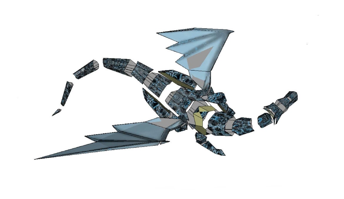 Dragon DIY printable paper model kit. Papercraft pattern. Paper craft ...