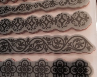 Border rubber stamp | Etsy