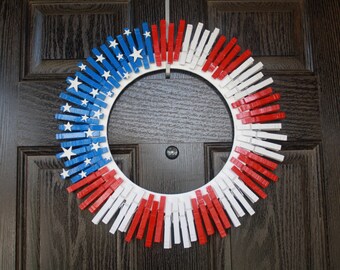 Clothes pin wreath | Etsy