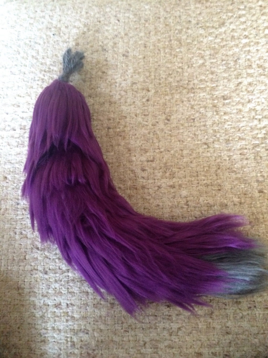 Purple Fox Tail with Gray Tip by OpheliasCustomTails on Etsy