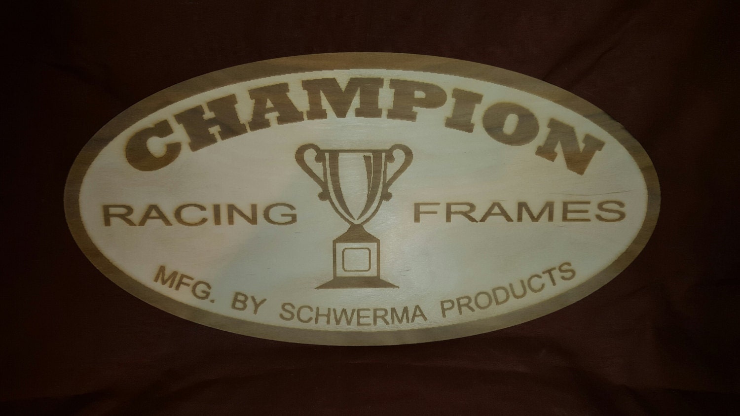 Champion Racing Frame Shop Sign with shipping included