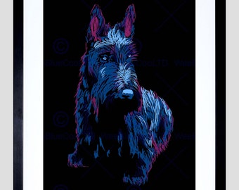 Scottie dog print | Etsy