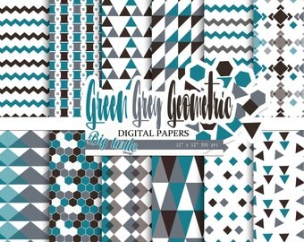 Unique green digital paper related items | Etsy