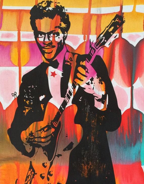 CHUCK BERRY Pop Art Original Painting by deanrussoartstudio