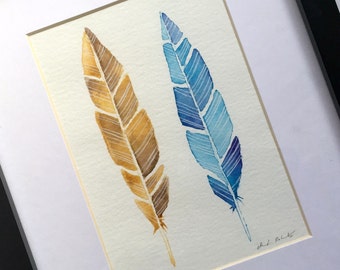 Two feathers | Etsy