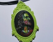 Items similar to Personal Zombie Jesus Hand painted Pendant NOMNOMNOM ...