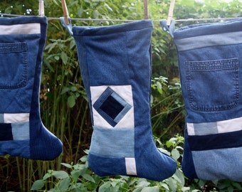 Denim stocking | Etsy