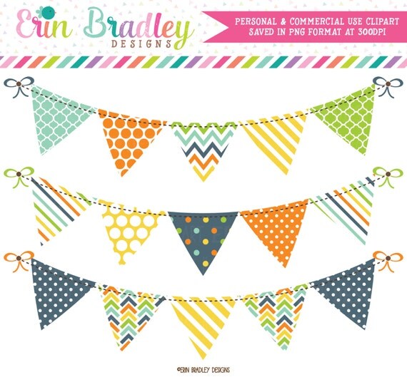 Bunting Clipart Graphics Instant Download Digital Clip Art