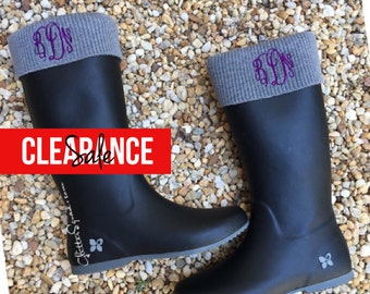 Monogram rain boots | Etsy