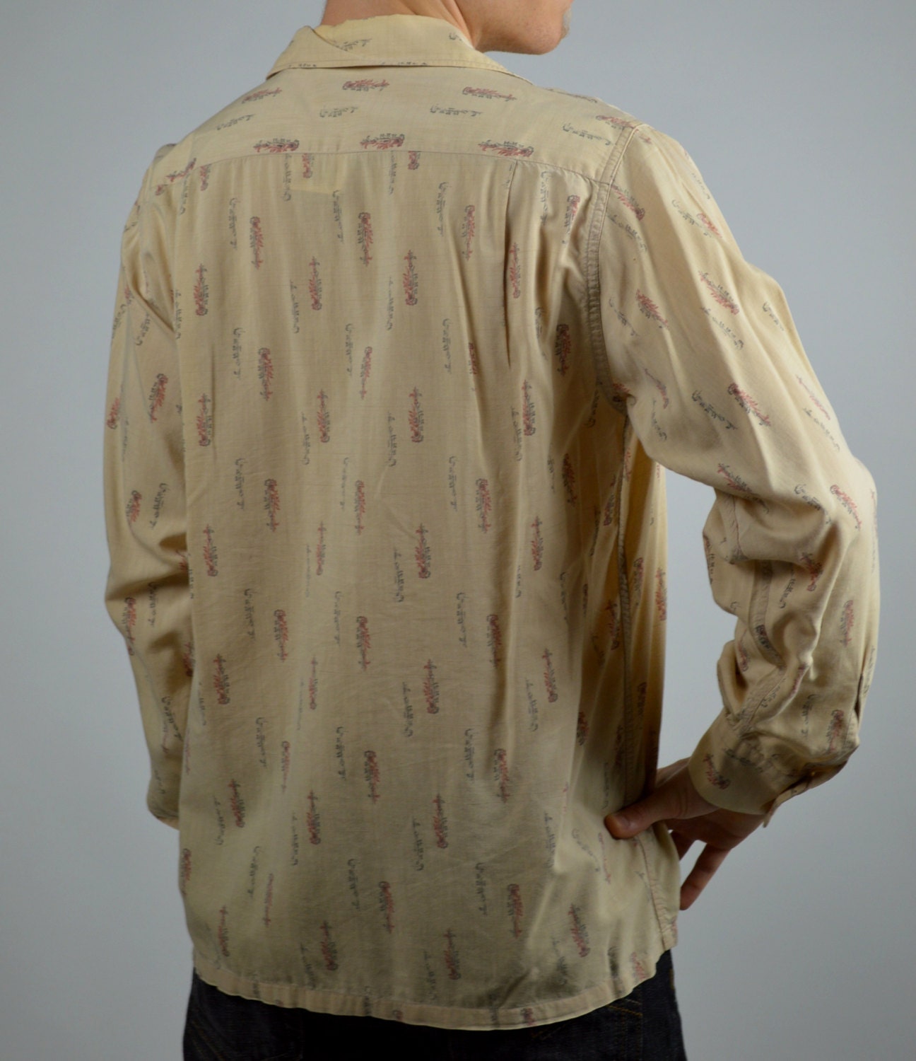 Men's Rockabilly Shirt 50s Shirt Cotton Shirt by BuffaloGalVintage Men's Rockabilly Shirt 50s Shirt Cotton Shirt by BuffaloGalVintage