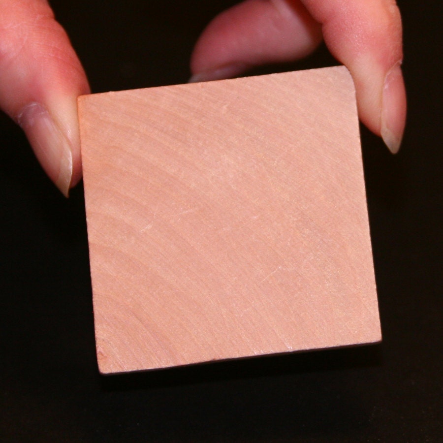 Unfinished Wood Square 2 inches by 2 inches and 1/4 inch