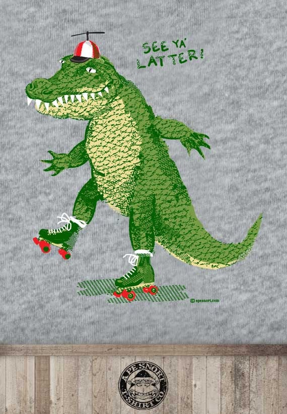 alligator womens t-shirt florida beach swamp by apesnort on Etsy
