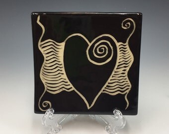 Sgraffito tile | Etsy