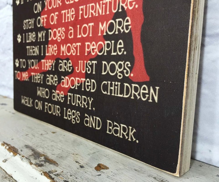 Dog Lover Gift Sign on Wood Dog Rules Sign Love by MadiKayDesigns