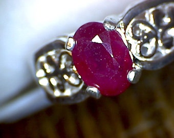 Ruby filigree ring | Etsy