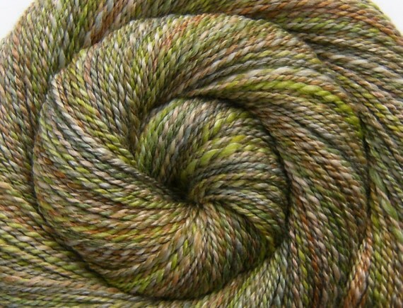 Handspun Yarn 2 ply FOREST TRAIL Handpainted by BlackSheepGoods