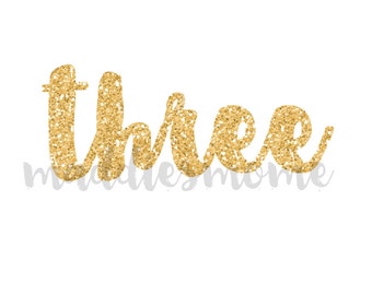 Cursive three | Etsy