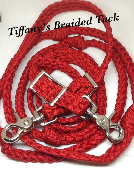 BARREL REINS paracord reins red reins custom horse tack