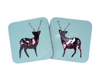 Unique deer coasters related items | Etsy