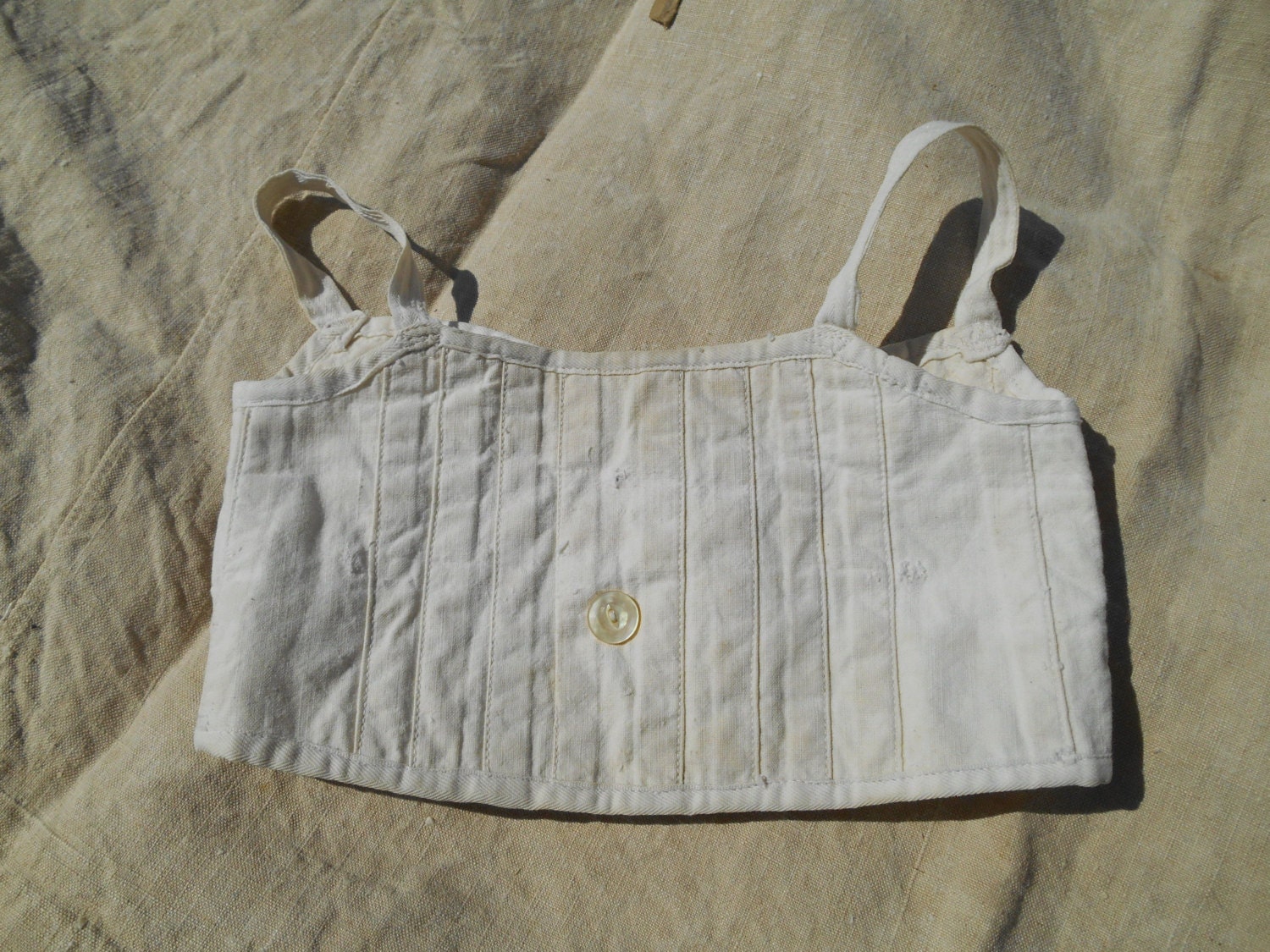 RESERVED NAOMI Victorian Child's Corset Off White Cotton