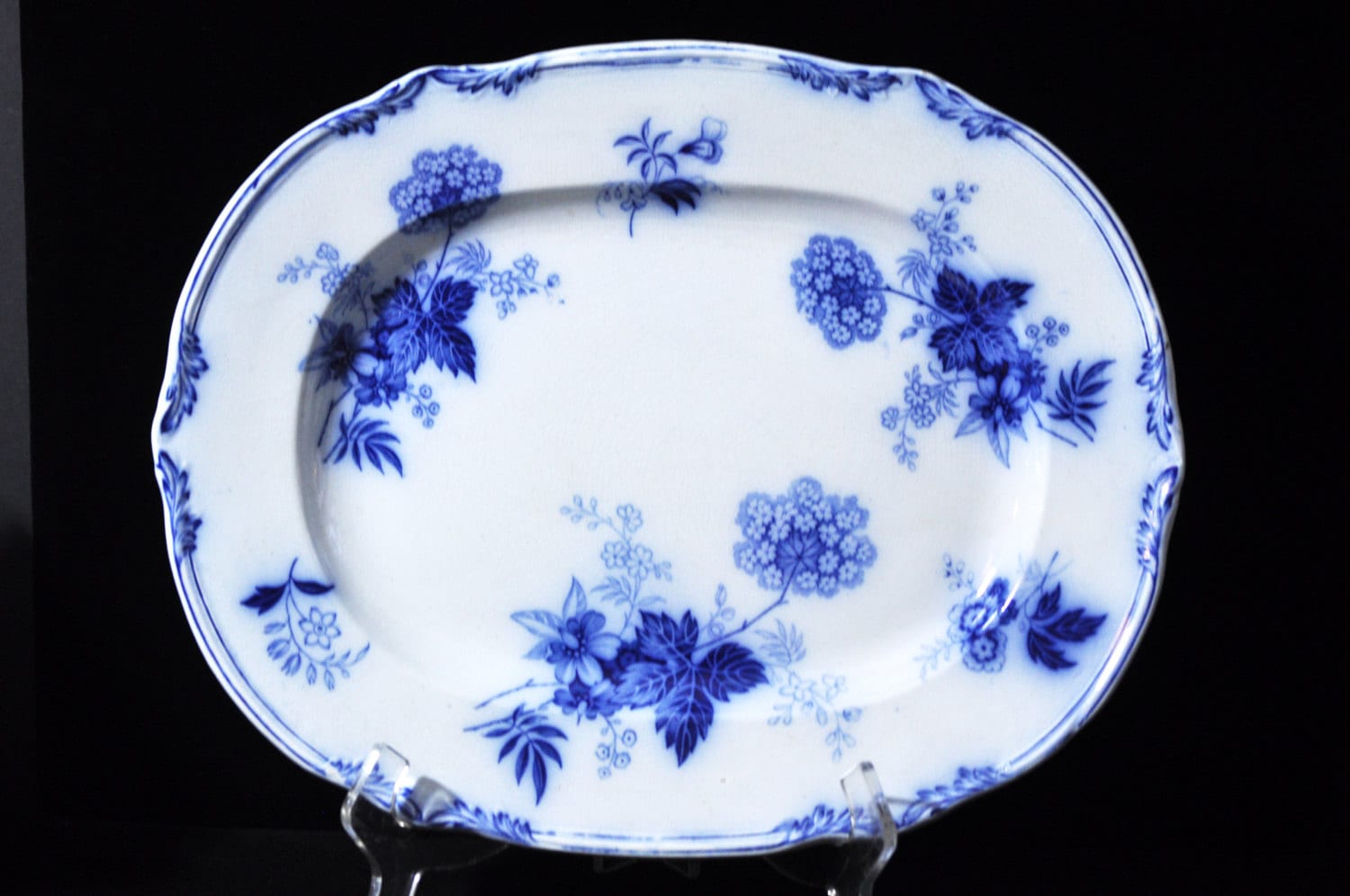 165 yrs. old, Beautiful Flow Blue Platter, Antique platter, Beautiful ...