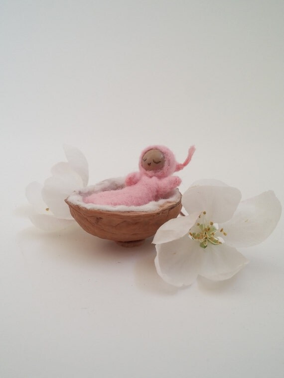 Tiny Baby in a Walnut Shell Made to Order in Custom Colors